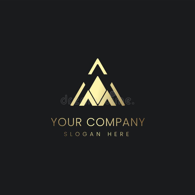 A Luxury Triangle Logo Design in Golden Vector Template, Vector and ...