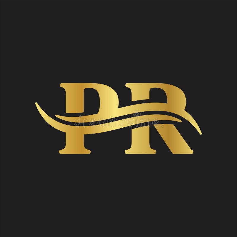 PR Letter Logo Monogram Minimal Wave Design Stock Vector - Illustration ...