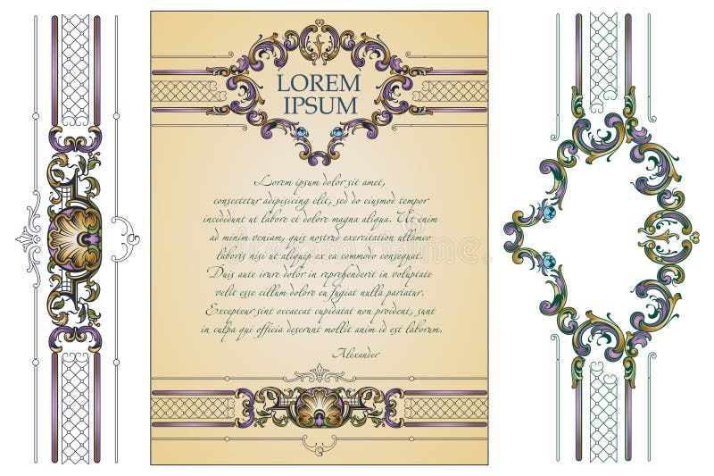 Luxury Vector Frame in Ancient Style for Flyer, Invitations or Greeting ...