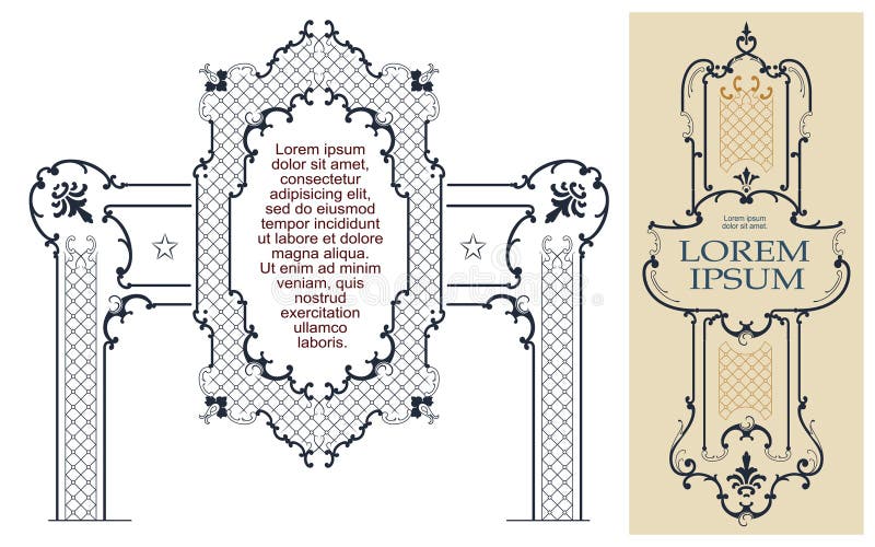 Luxury Vector Vignette in Ancient Style for Flyer, Invitations or ...