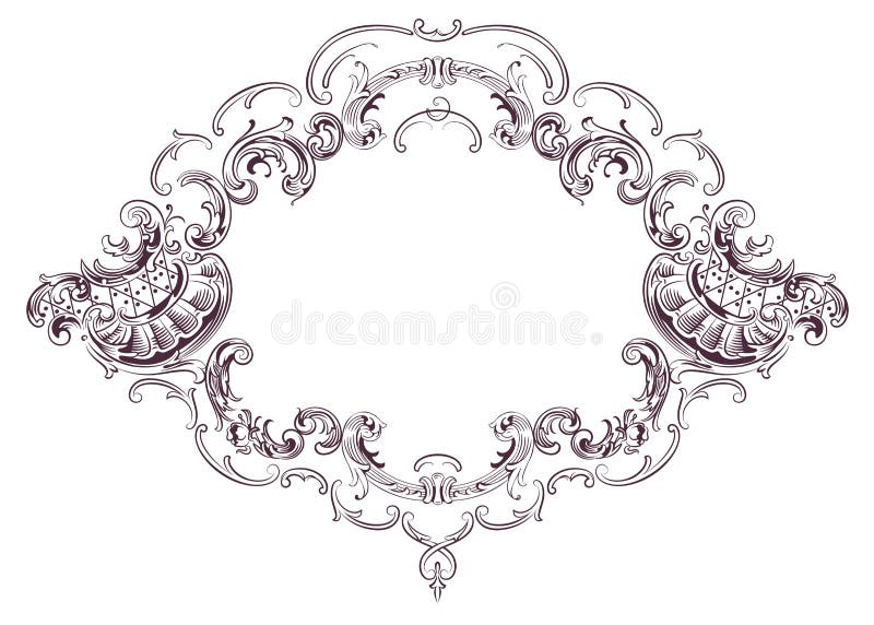 Luxury Vector Frame with Border in Rococo Style Stock Vector ...