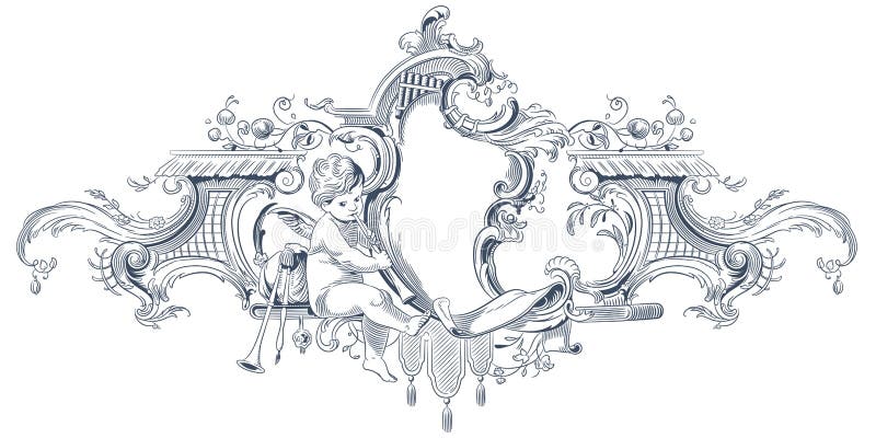Luxury Vector Frame with Border in Rococo Style Stock Vector ...