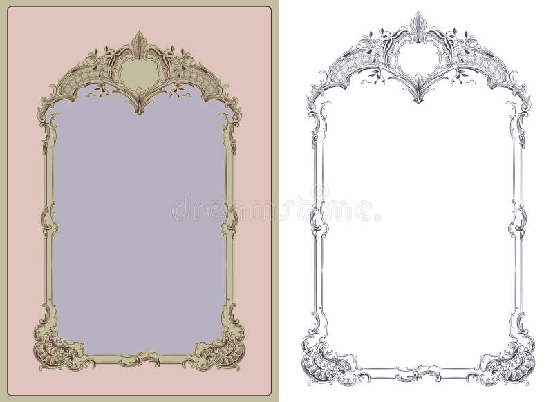 Luxury Vector Frame with Border in Rococo Style Stock Vector ...