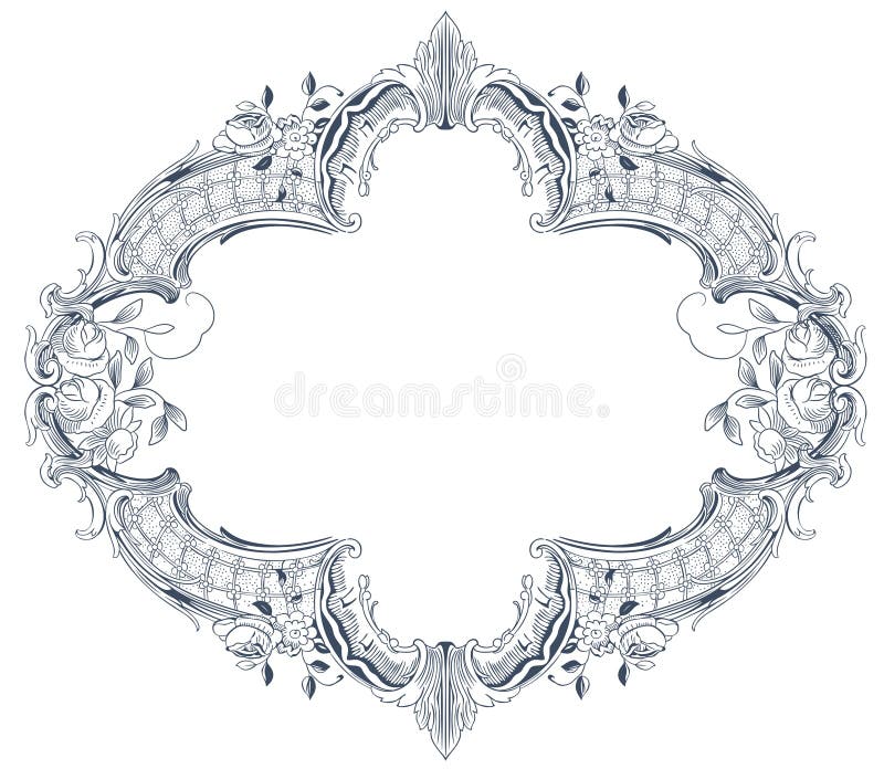 Luxury Vector Frame with Border in Rococo Style Stock Vector ...