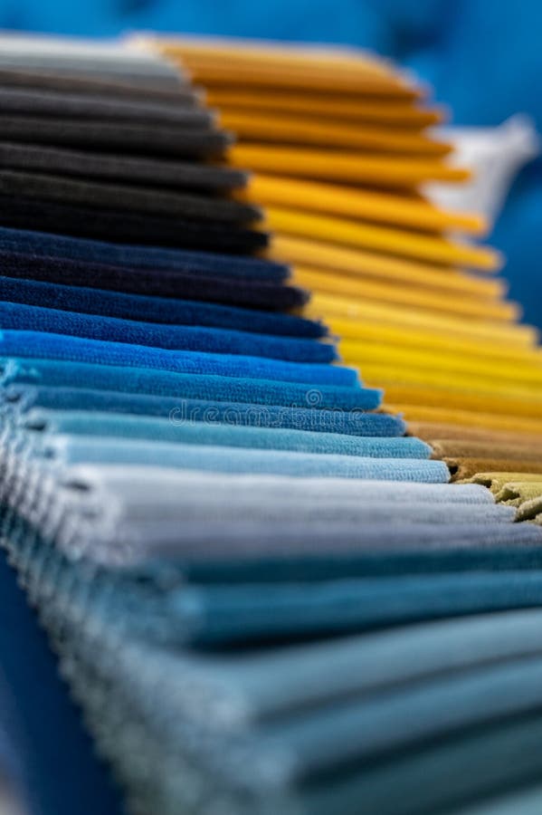 Luxury Velvet Samples Folded in Gradient Colors for Customers To Choose ...