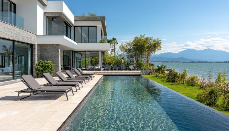Luxury Villa with Infinity Pool Overlooking a Lake and Mountain Views ...