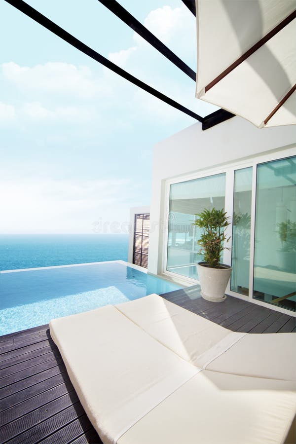 Luxury Villa with Ocean View Stock Photo - Image of landscape, balcony ...