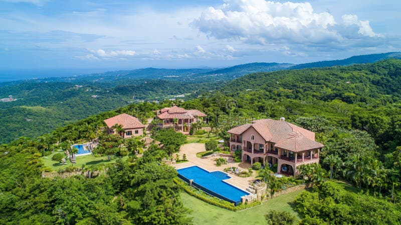 Luxury Villa with Stunning Ocean Views Stock Image - Image of estate ...