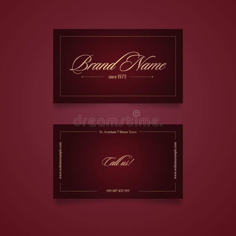 Luxury Vintage Business Card with Gold and Maroon Color Stock Vector ...
