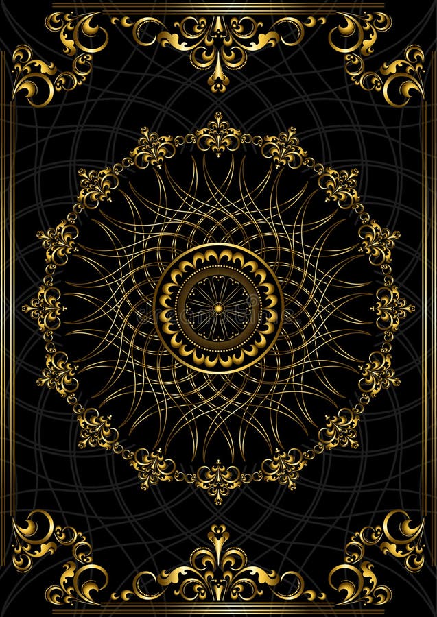 Gold Ornament and Gold Stripes with Ribbon Stock Illustration ...