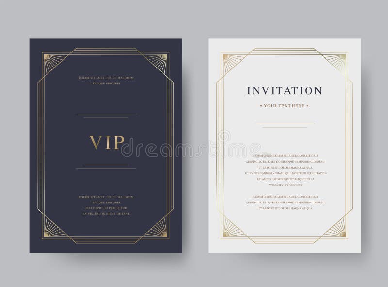 Luxury Vintage Golden Vector Invitation Card Template Stock Vector ...