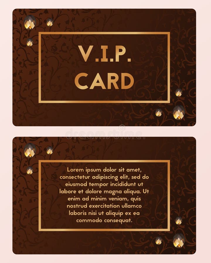Luxury Visiting Card Vector Illustration. VIP Cutaway with Gemstone ...