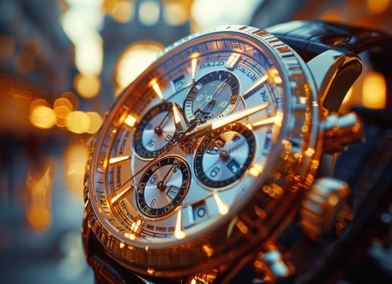 Luxury Watch: Luxury Watch with Leather Strap and Roman Numerals Stock ...