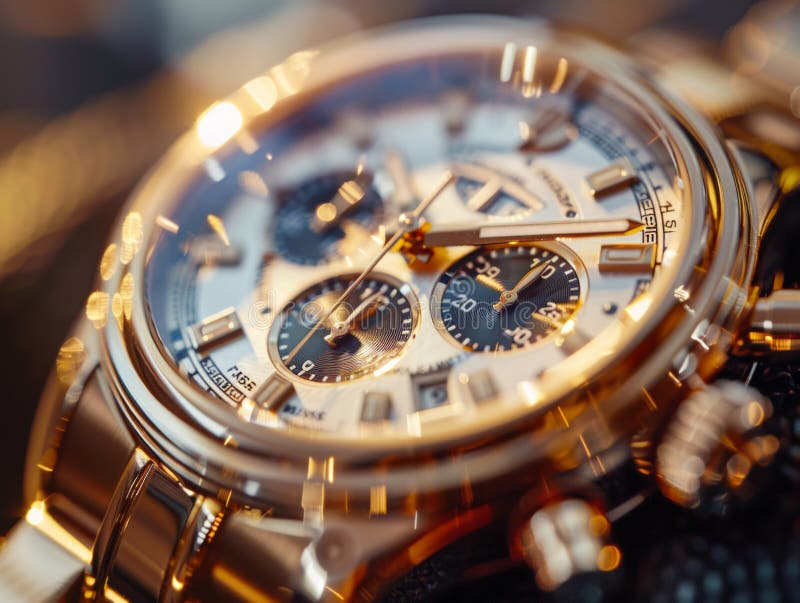 Luxury Watch: Luxury Watch with Leather Strap and Roman Numerals Stock ...