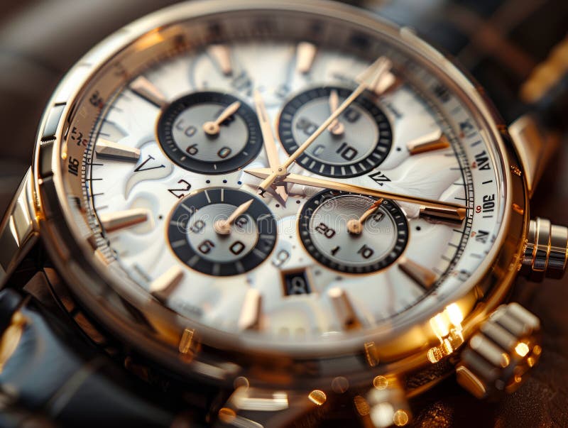 Luxury Watch: Luxury Watch with Leather Strap and Roman Numerals Stock ...