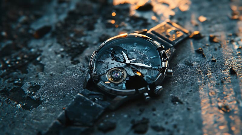 Luxury Watch Lying on a Rugged Surface, Artistic Photography Stock ...