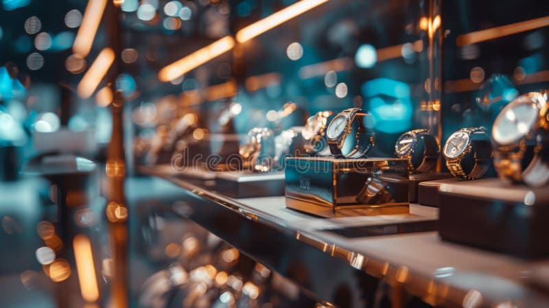 Luxury Watches on Display in Store Stock Image - Image of designer ...