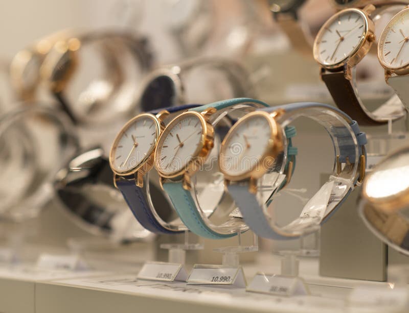 Luxury Men`s Watches in a Store Stock Photo - Image of closeup ...