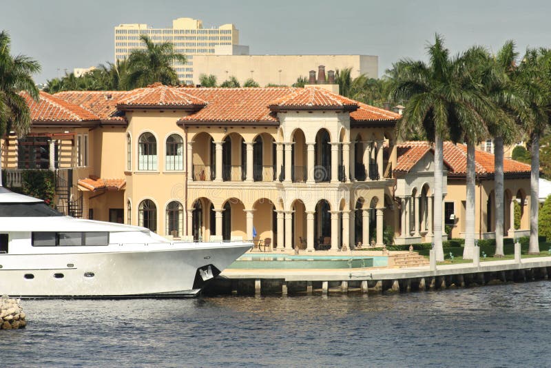 Luxury Waterfront stock image. Image of exclusive, beach - 12339493