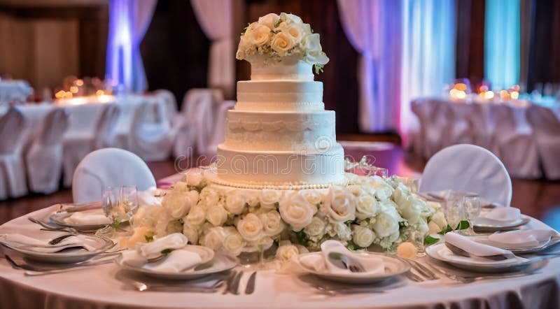 Luxury Wedding Cake, Wedding Designed Cake, Wedding Cake on the Table ...