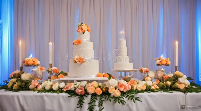 Luxury Wedding Cake, Wedding Designed Cake, Wedding Cake on the Table ...