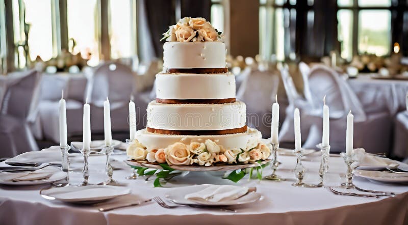 Luxury Wedding Cake, Wedding Designed Cake, Wedding Cake on the Table ...