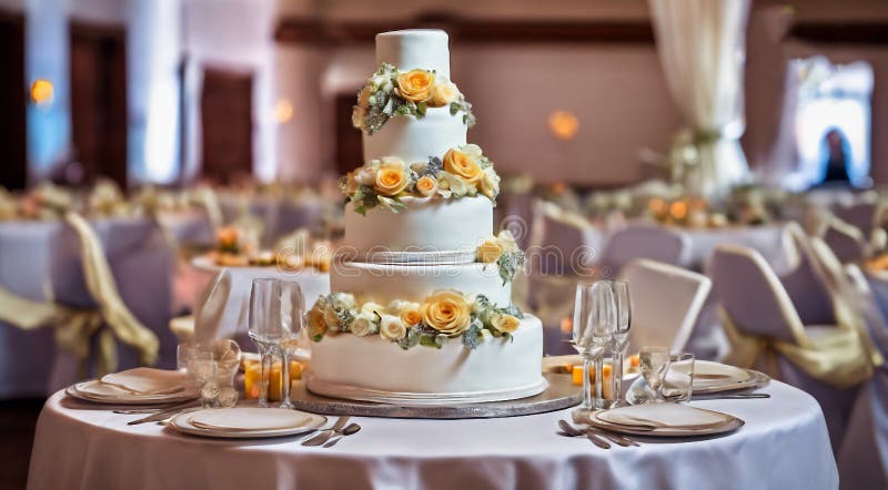 Luxury Wedding Cake, Wedding Designed Cake, Wedding Cake on the Table ...