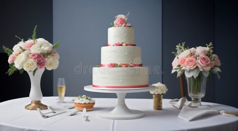 Luxury Wedding Cake, Wedding Designed Cake, Wedding Cake on the Table ...
