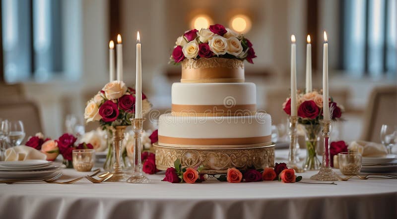 Luxury Wedding Cake, Wedding Designed Cake, Wedding Cake on the Table ...