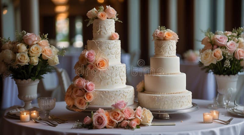 Luxury Wedding Cake, Wedding Designed Cake, Wedding Cake on the Table ...