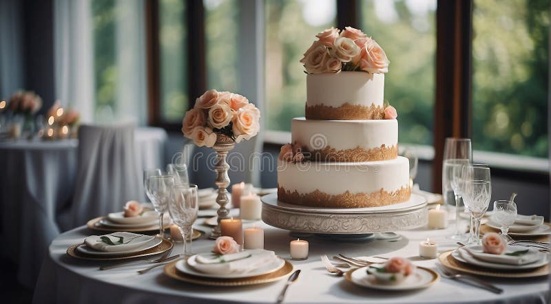Luxury Wedding Cake, Wedding Designed Cake, Wedding Cake on the Table ...