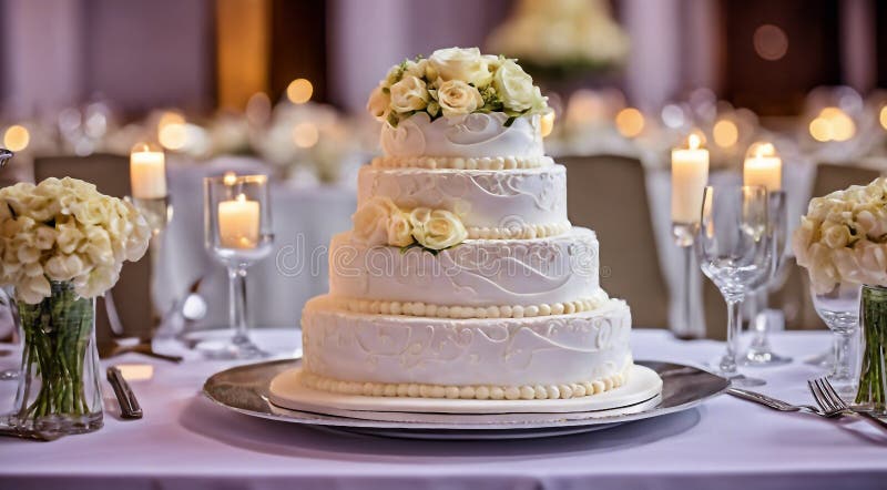 Luxury Wedding Cake, Wedding Designed Cake, Wedding Cake on the Table ...