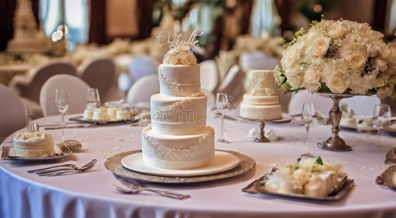 Luxury Wedding Cake, Wedding Designed Cake, Wedding Cake on the Table ...