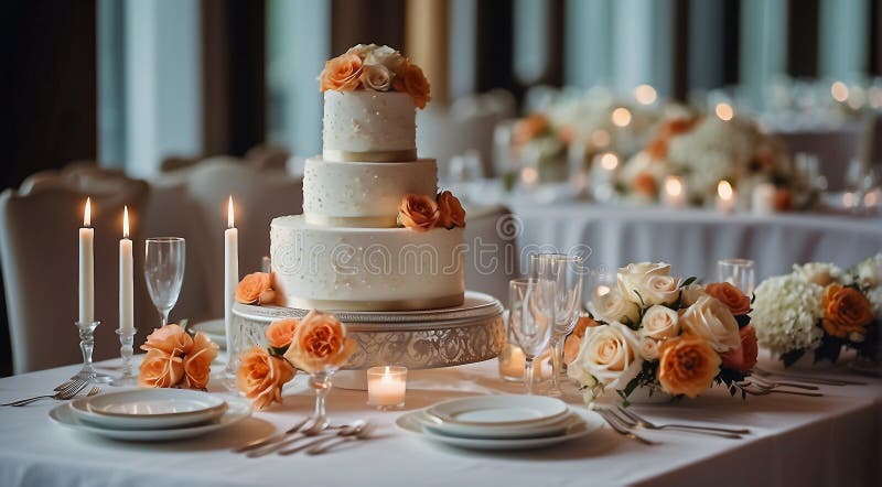 Luxury Wedding Cake, Wedding Designed Cake, Wedding Cake on the Table ...