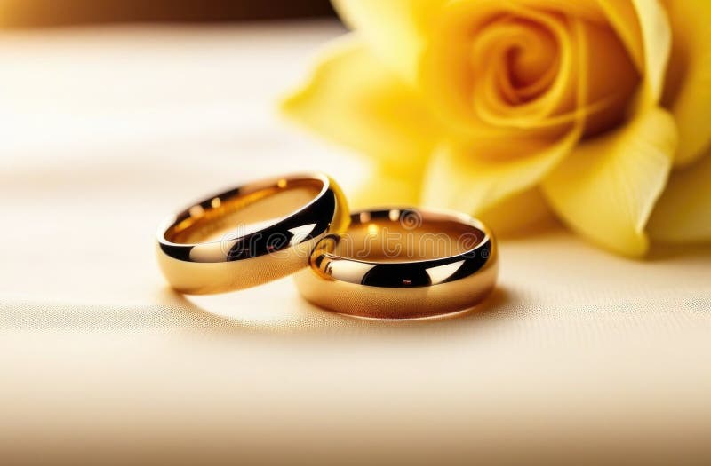 Luxury Wedding Concept and Wedding Accessories.Two Wedding Rings ...
