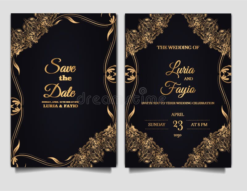 Luxury Wedding Invitation Cards Stock Vector - Illustration of deco ...