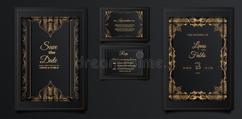 Luxury Wedding Invitation Cards Stock Vector - Illustration of posh ...