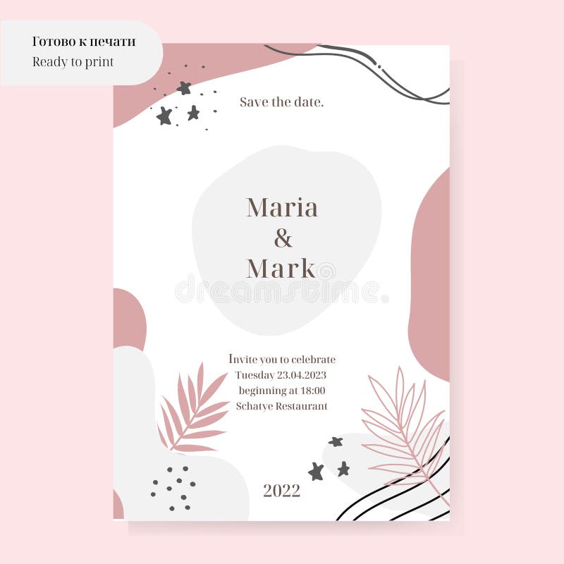 Luxury Wedding Invitation, Modern Greeting Card Design, Elegant Vector ...