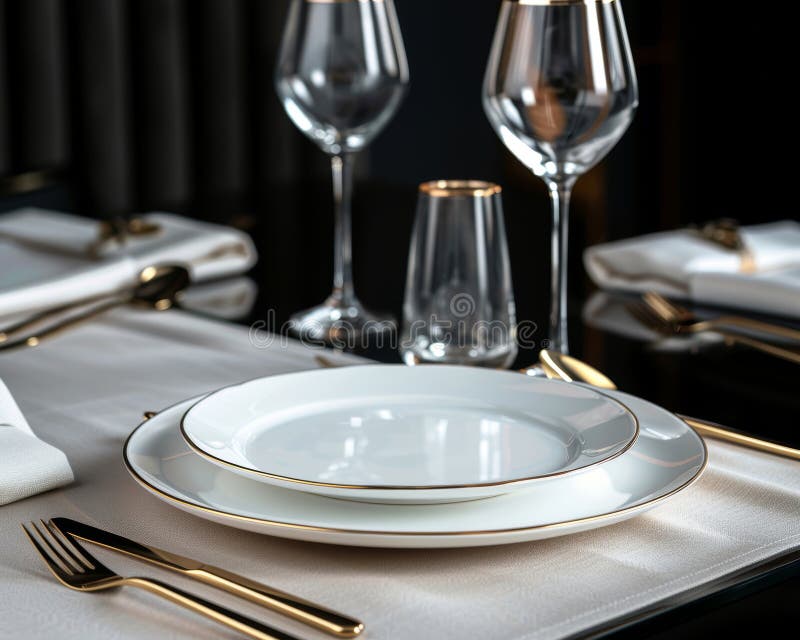 Luxury Wedding Menu Invitation Mockup for Fine Dining Table Setting at ...