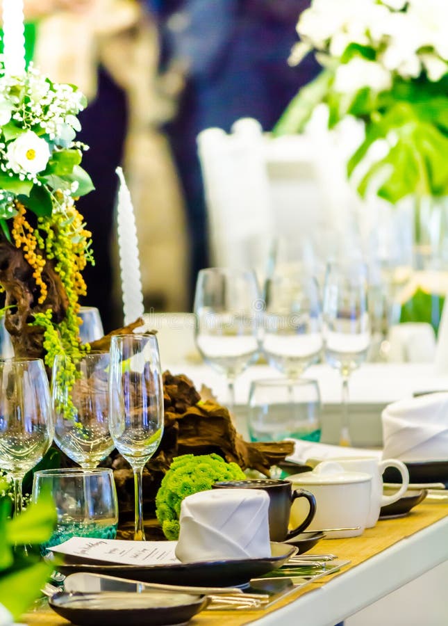 Luxury Wedding Party Dinner Table Setting Concept Stock Photo - Image ...