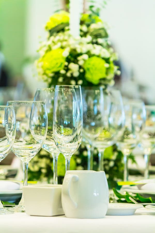 Luxury Wedding Party Dinner Table Setting Concept Stock Photo - Image ...