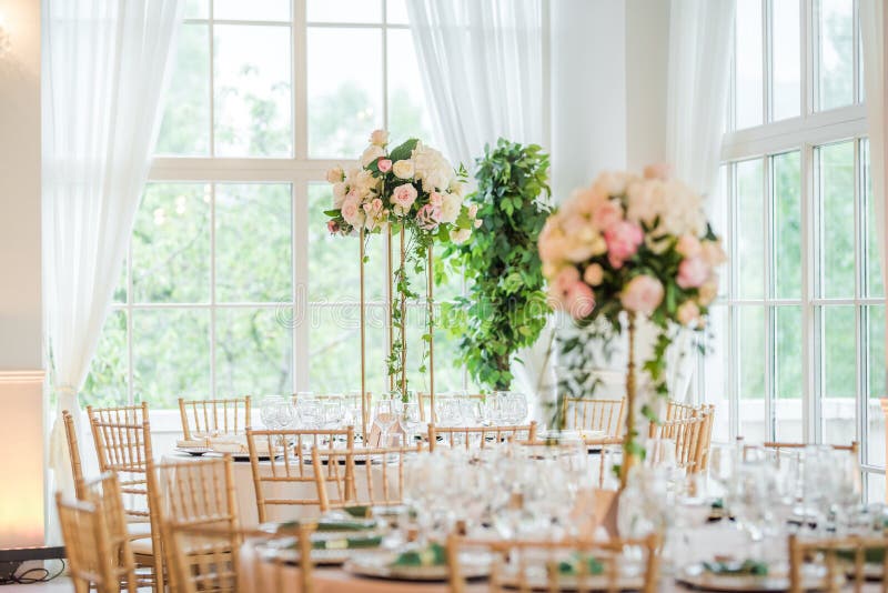 Luxury Wedding Table Decoration. Special Event Table Set Up Stock Image ...