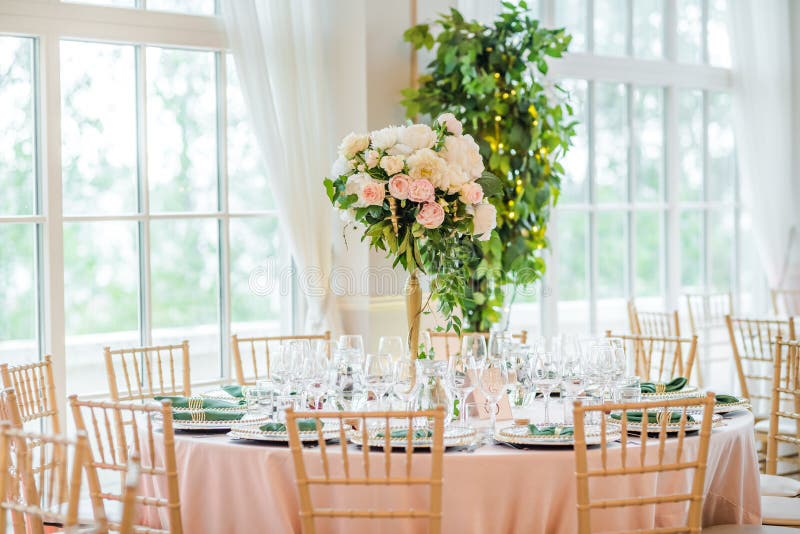 Luxury Wedding Table Decoration. Special Event Table Set Up Stock Photo ...