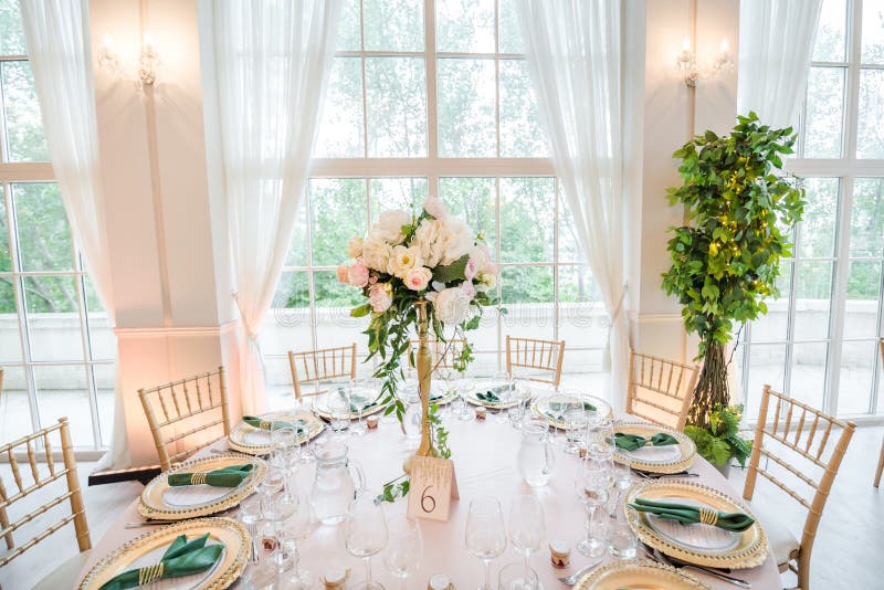 Luxury Wedding Table Decoration. Special Event Table Set Up Stock Photo ...