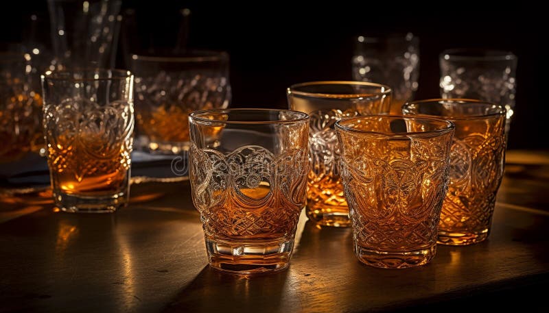 Luxury Whiskey Collection in Elegant Bar Ting Generated by AI Stock ...
