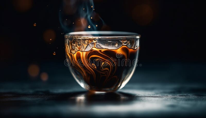 Luxury Whiskey Glass Reflects Elegant Celebration Ambiance Generated by ...