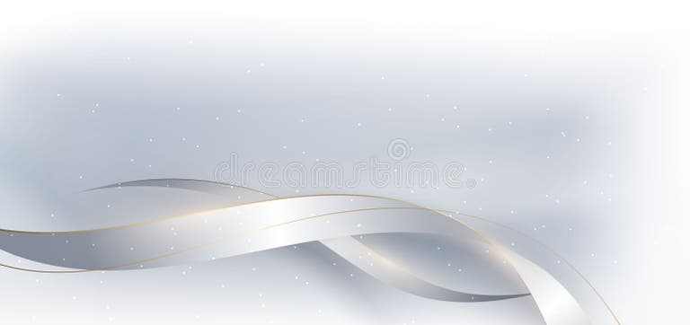 Luxury White Background with White Ribbon Shape and Lighting Effect ...