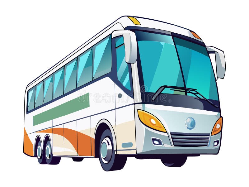 Luxury White Bus 3d Vector Sticker Design Stock Vector - Illustration ...