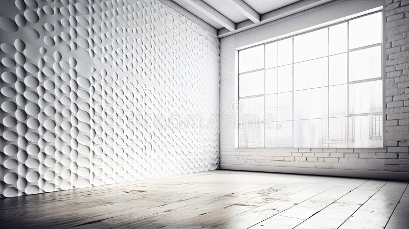 Luxury White Clean Interior Room with Window Shadow Lighting.Generative ...