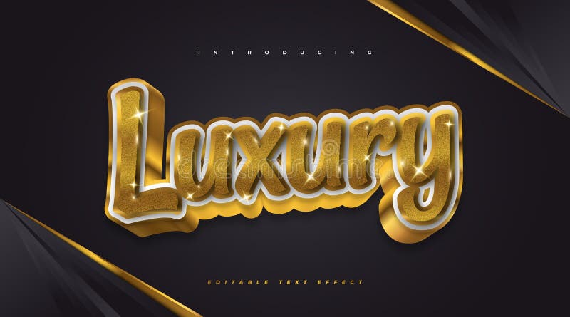 Luxury White and Gold Editable Text with 3D Effect Stock Vector ... Luxury White and Gold Editable Text with 3D Effect Stock Vector ...